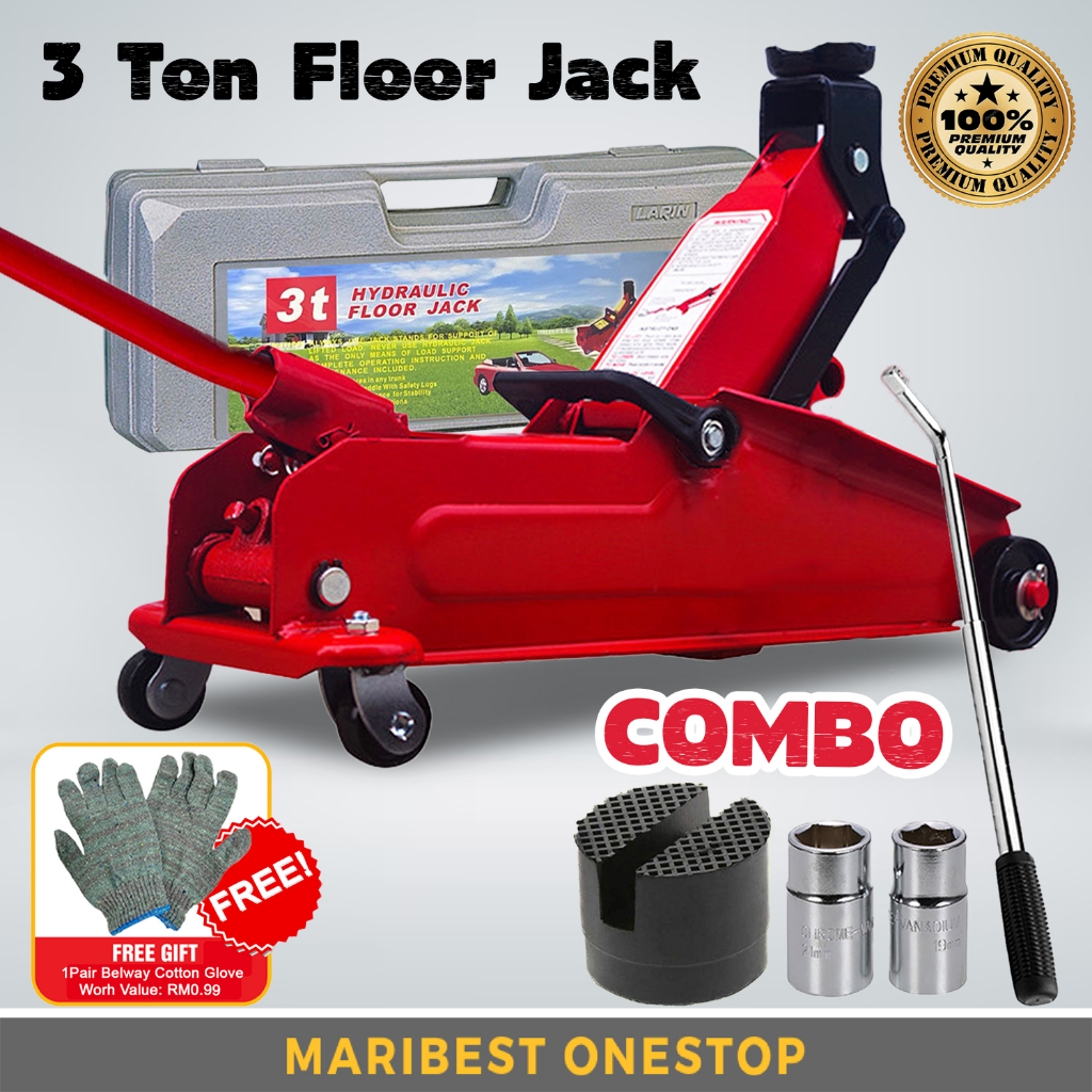 3 Ton Floor Jack With Hard Case Jack Buaya Jek Kereta Tayar Hydraulic ...