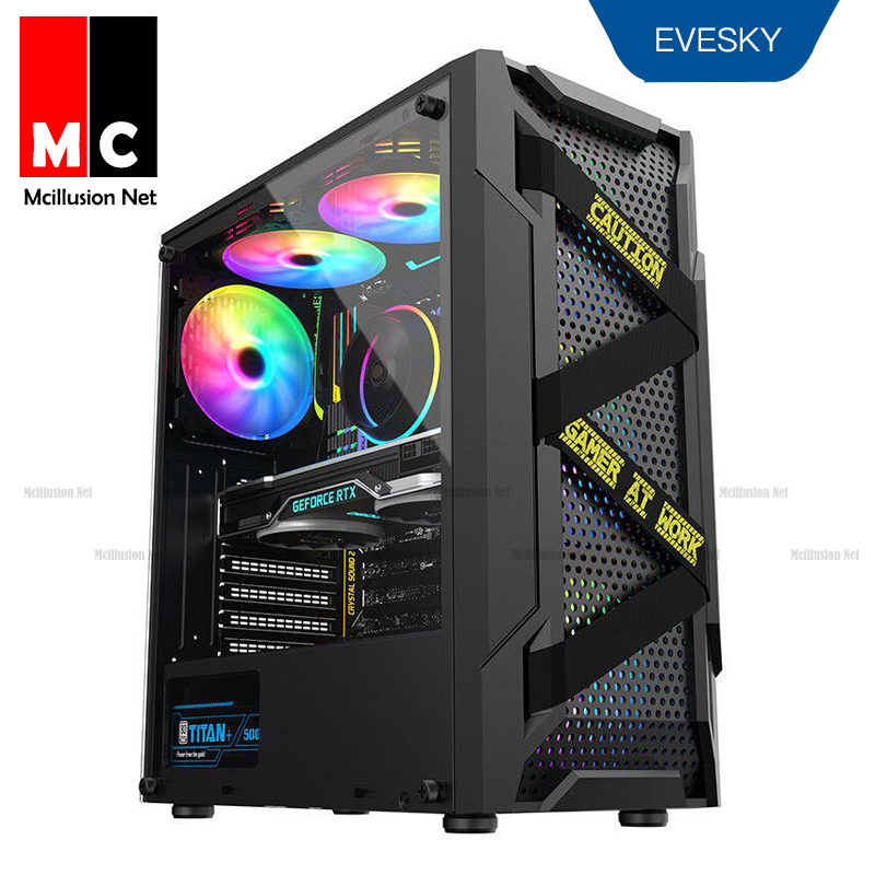 【Ready Stock】EVESKY Titan PRO Ruix W Gaming mATX / ATX Case USB3.0 | Shopee Malaysia