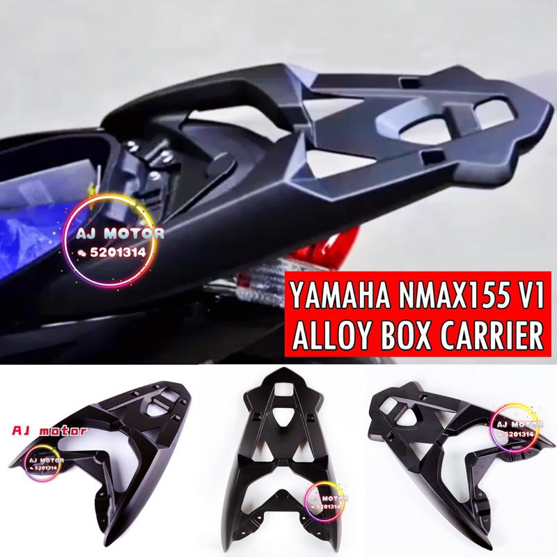 YAMAHA NMAX155 V1 ALLOY TOP BOX CARRIER HEAVY DUTY NMAX 155 MONORACK RACK TAPAK KAKI BRACKET ...