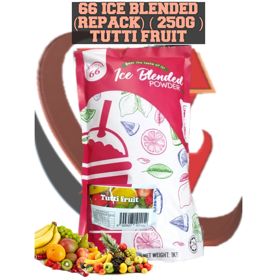 (REPACK) 250G [ TUTTI FRUIT ] 66 ICE BLENDED POWDER | SERBUK AIR BALANG ...