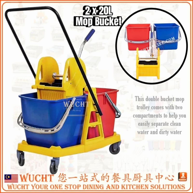 【WUCHT】Commercial Mop Bucket and Side Pressure Wring Combination ...