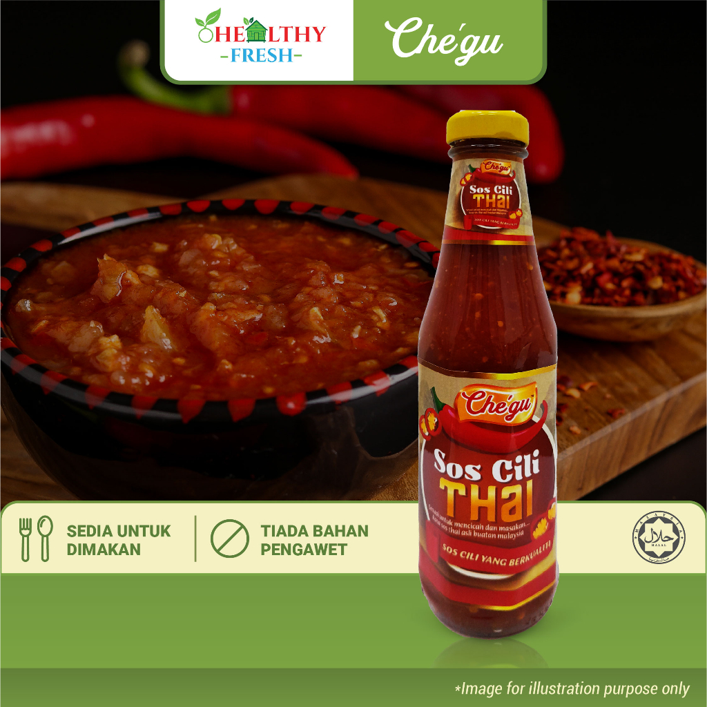 Sos Cili Thai Che'gu Sos Pencicah Botol Pedas Manis Halal Serbaguna ...