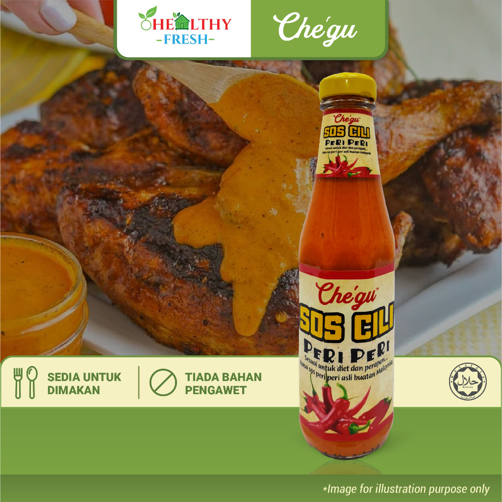 Sos Cili Peri-Peri Che'gu Sos Perapan Pencicah Pedas Sedap Halal ...
