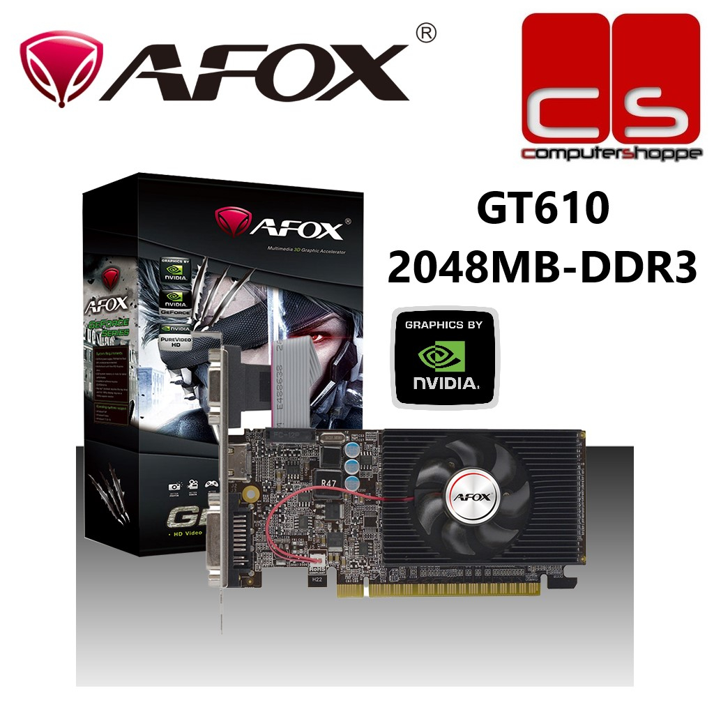 AFOX GT610 2GB DDR3 Low-Profile Graphics Cards - AF610-2048D3L7-V6(DDR3 ...