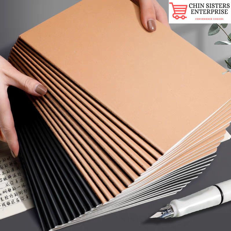 A5 / B5 Brown / Black Plain Line Minimalist Exercise Book Notebook Buku ...
