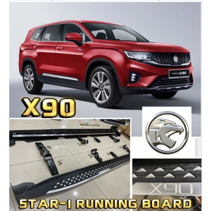 PROTON X90 OEM PREMIUM RUNNING BOARD / SIDE STEP STAR BLACK STORM ...