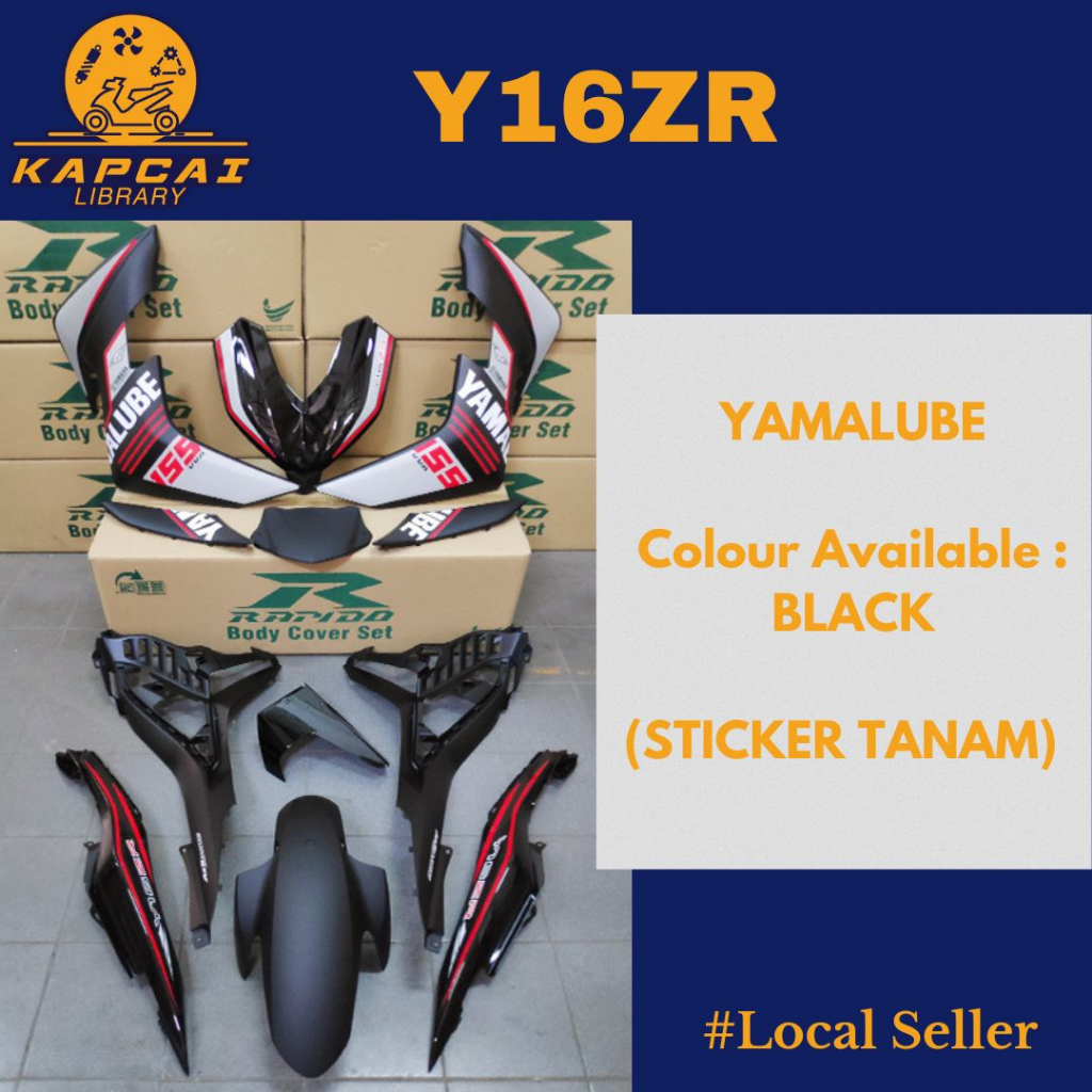 Rapido Yamaha Y16ZR Y16 Yamalube Motorcycle Cover Set (Sticker Tanam ...