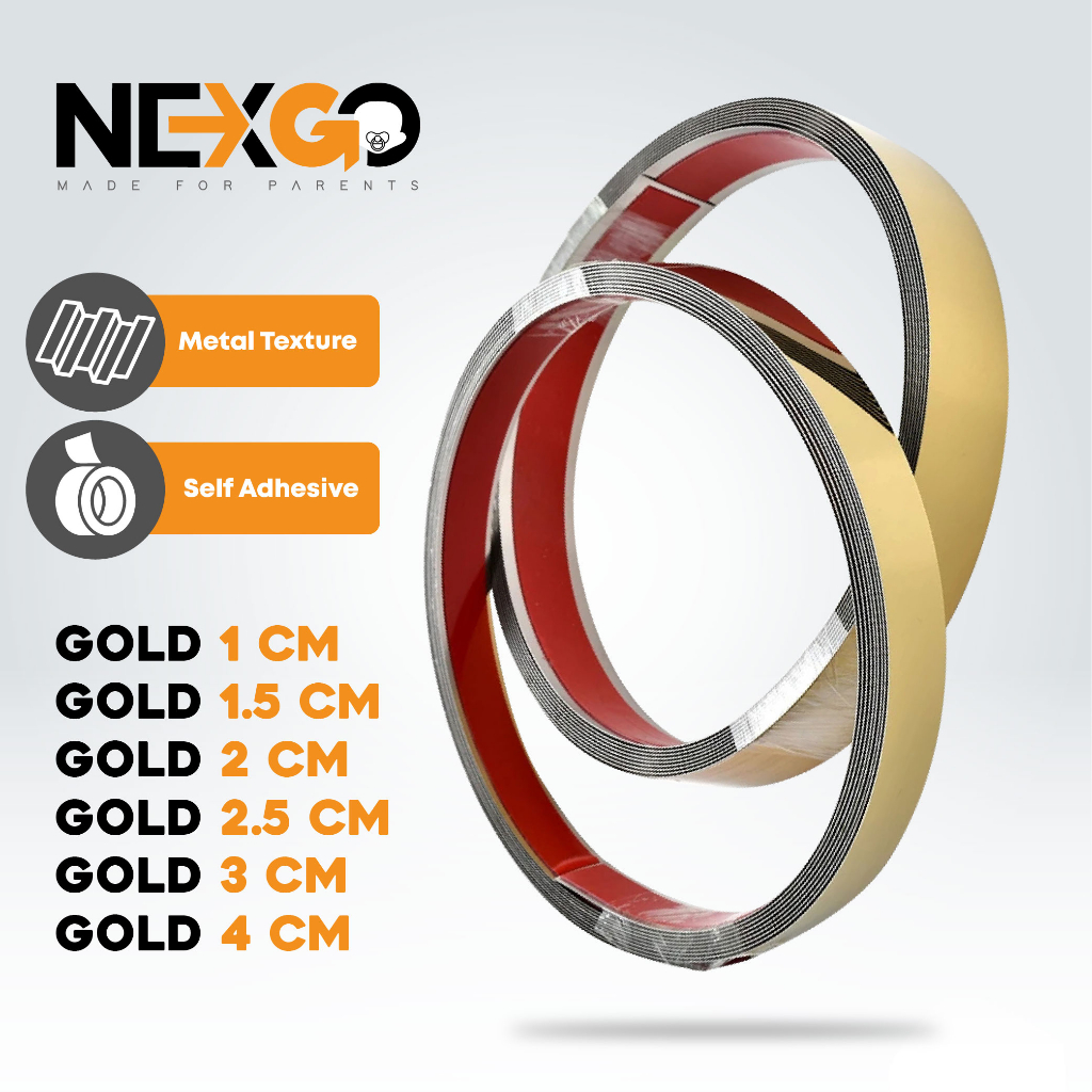 [5 Meter] Mirror Gold Decorative Strip Edge Wainscoating Waterproof ...