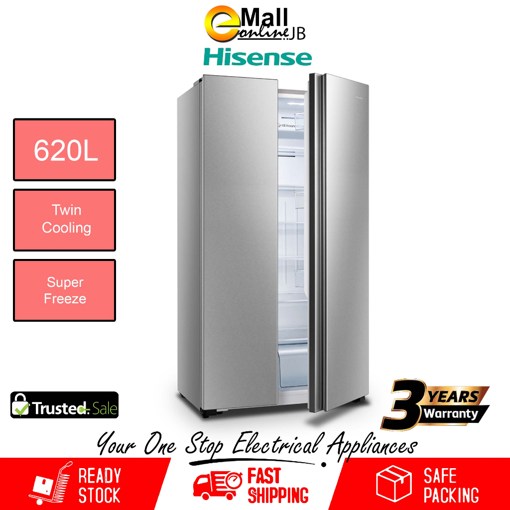 Hisense 620L Side by Side Inverter Refrigerator RS666N4ABNIV | RS666N4ACNIV | Shopee Malaysia