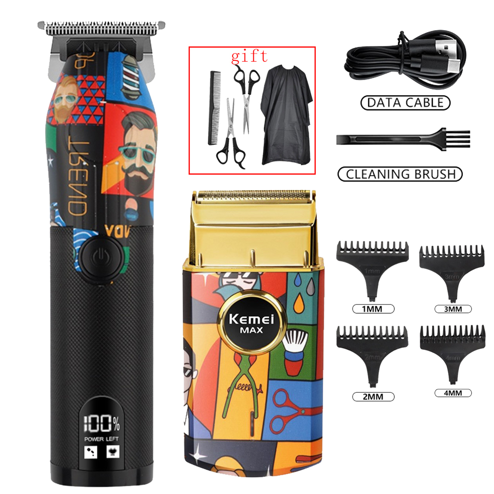 Kemei Hair Clipper Set Strong Shaver Household Hair Trimmer Electric Hair Clipper Printing ...