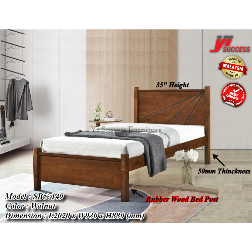 Yi Success Ranny Wooden Single Bed Frame / Quality Single Bed / Katil ...