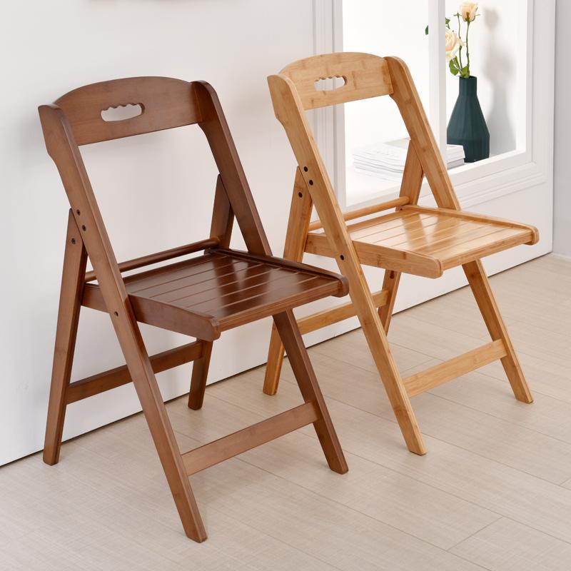 Foldable Chair Household Armchair Bamboo Solid Wood Folding Dining ...