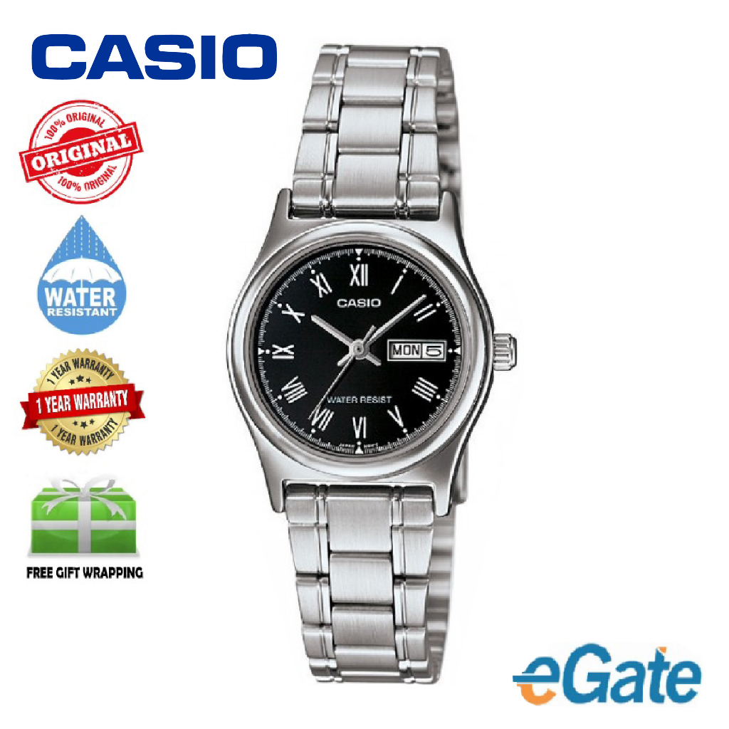 [100% Original Casio LTP-V006D-1B Quartz Silver-Tone Stainless Steel ...