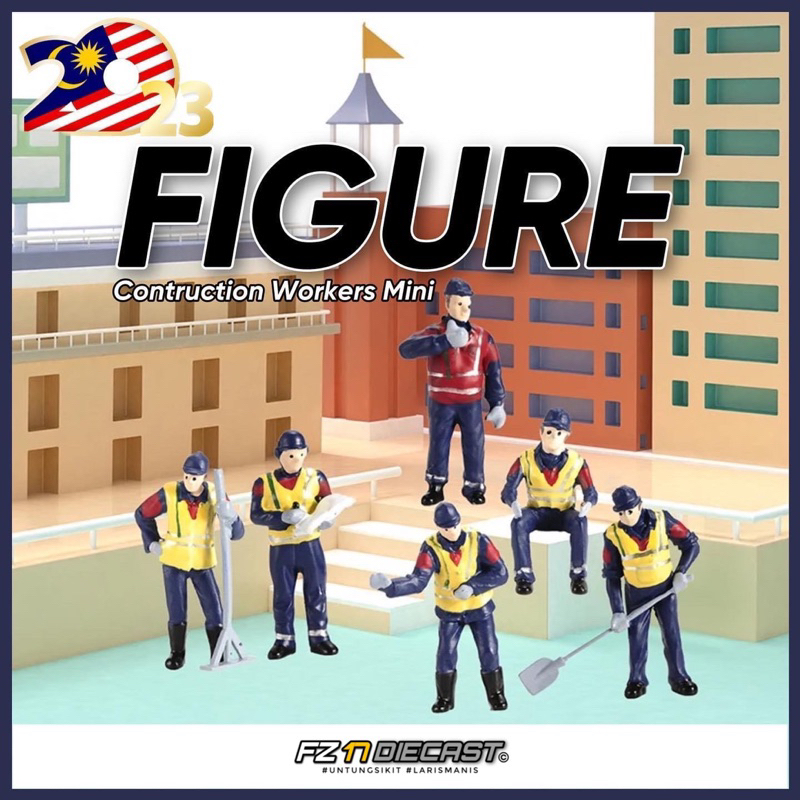 | READY STOCK | Construction Workers Mini Figures Scenery Layout for ...