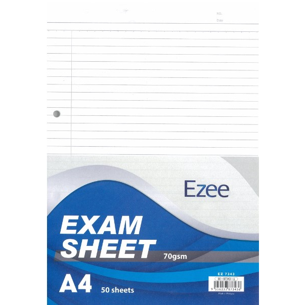 Ezee EXAM SHEET A4 50's 70gsm | Shopee Malaysia