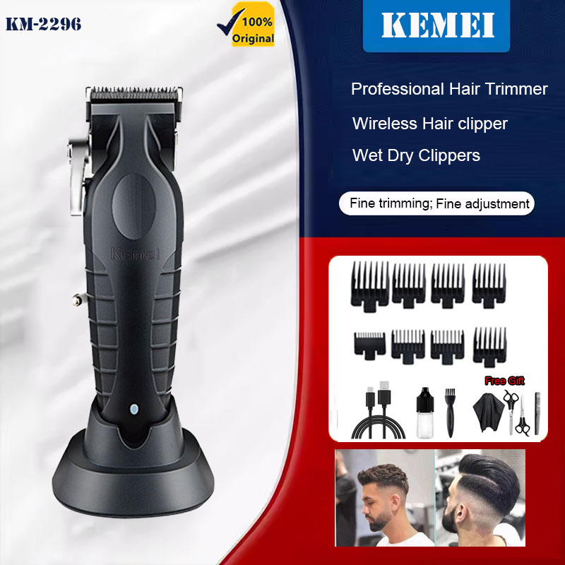 Kemei Professional Precision Fade Hair Clippers Cordless Hair Cutting Machine Rechargeable Hair ...
