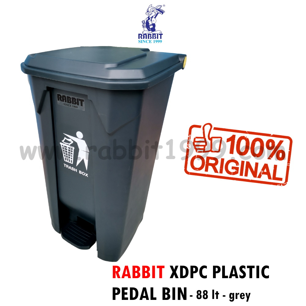 RABBIT XDPC PLASTIC PEDAL BIN - 88Lt - recycle step on pedal bin ...
