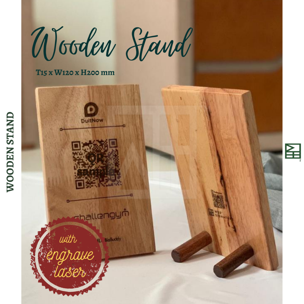 Wee Signature - Customized Wooden Stand (200x120mm)| QR Code E-wallet ...