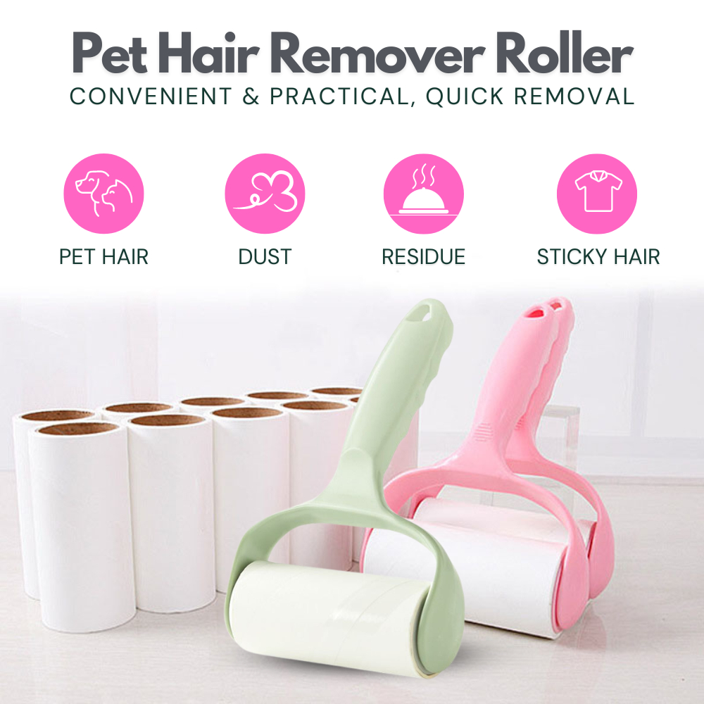 Pet Sticky Hair Removal Lint Roller Refillable Roll Paper Pet Fur ...