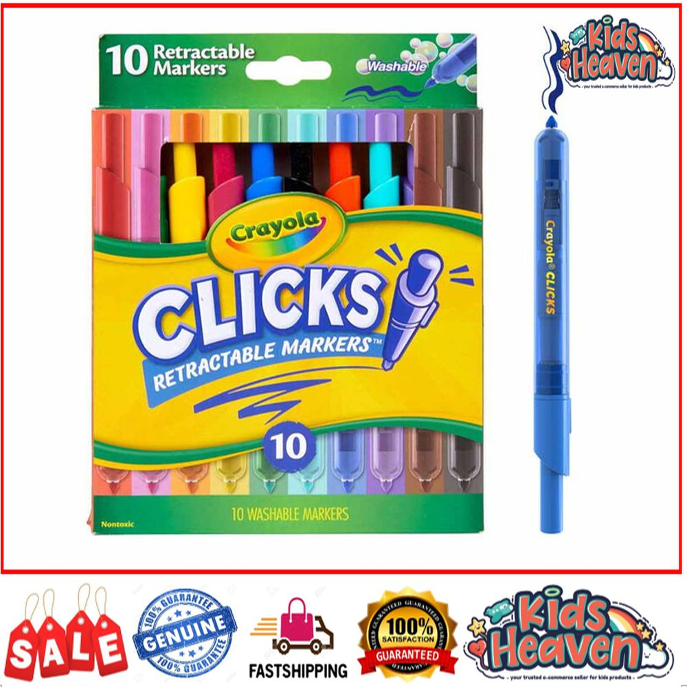 Crayola Clicks Retractable Markers 10 Count (100.0% Original) | Shopee ...