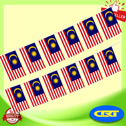 Hanging Malaysia Flag / Bunting Flag / Flagline Bendera Malaysia / Bunch Flag / Bendera Gantung ...