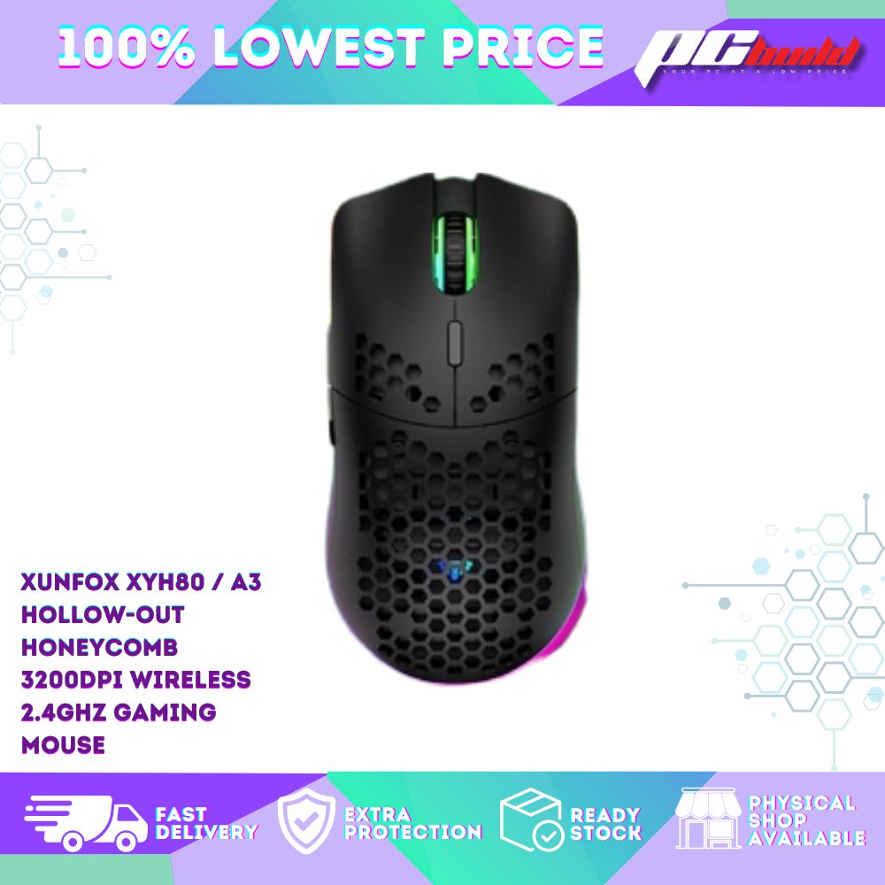 XUNFOX XYH80 / A3 Hollow-out Honeycomb 3200DPI Wireless 2.4Ghz Gaming ...