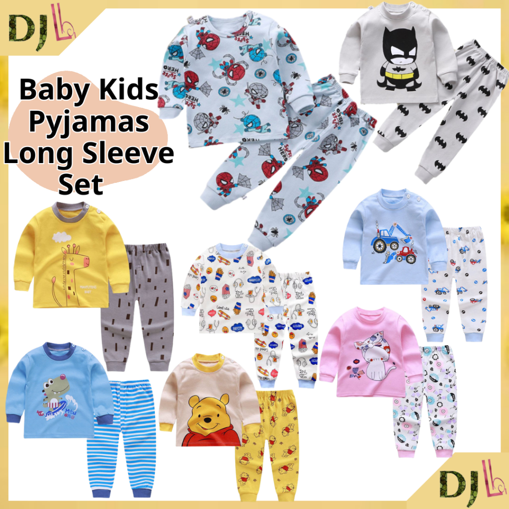 Baby Sleepsuit Kids Pyjamas Long Sleeve Set Baby Pajamas Lengan Panjang ...