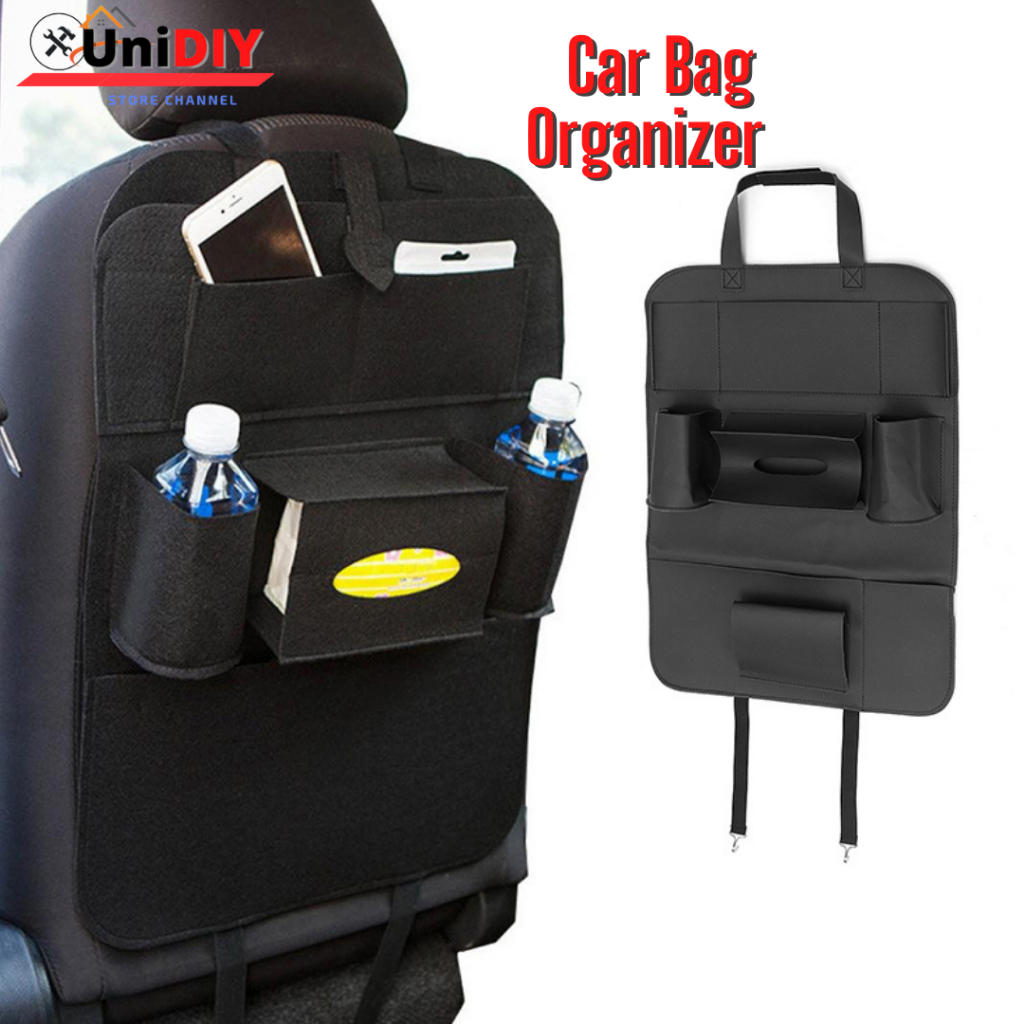 Car Back Seat Storage Bag Organizer Trunk Elastic Felt Multi-pocket ...