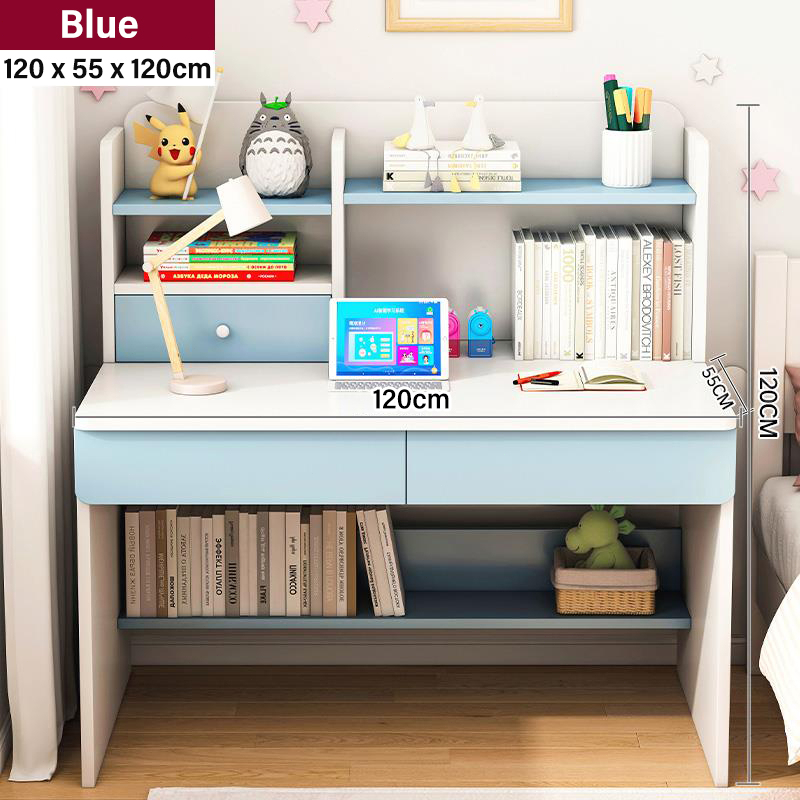 NR Meja Belajar Study Table With Book Shelf Office Computer Desk With ...