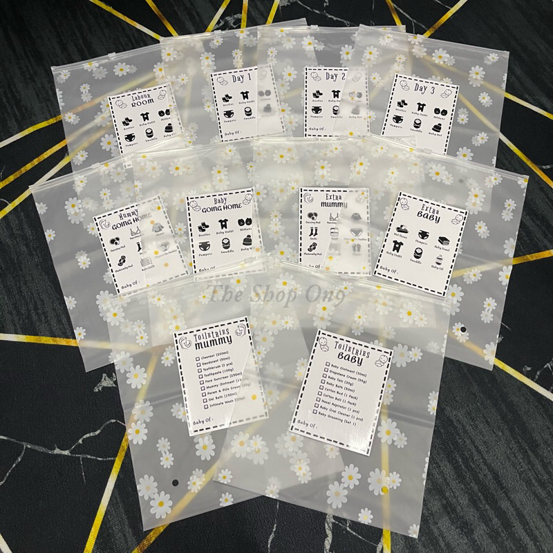 👶🏻Set Bajet+🎁GIFT👶🏻DAISY ZIPPER BAG PLASTIK BAJU KE HOSPITAL Maternity ...
