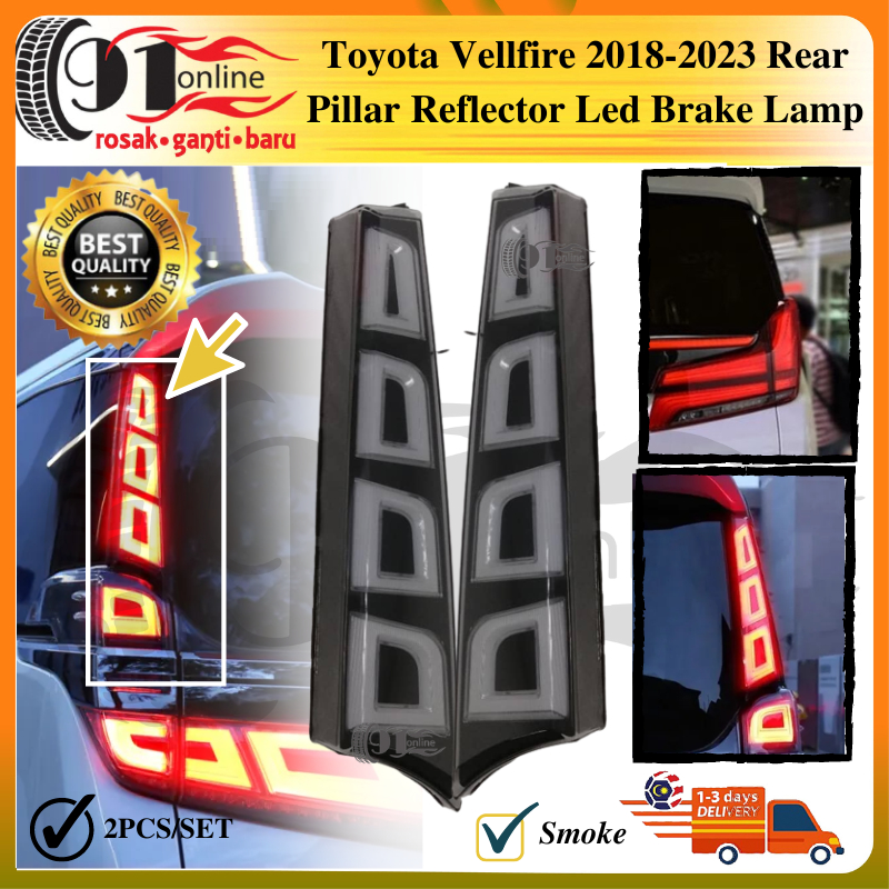 Toyota Vellfire Agh30 2018-2023 Rear pillar light Window Decorative ...
