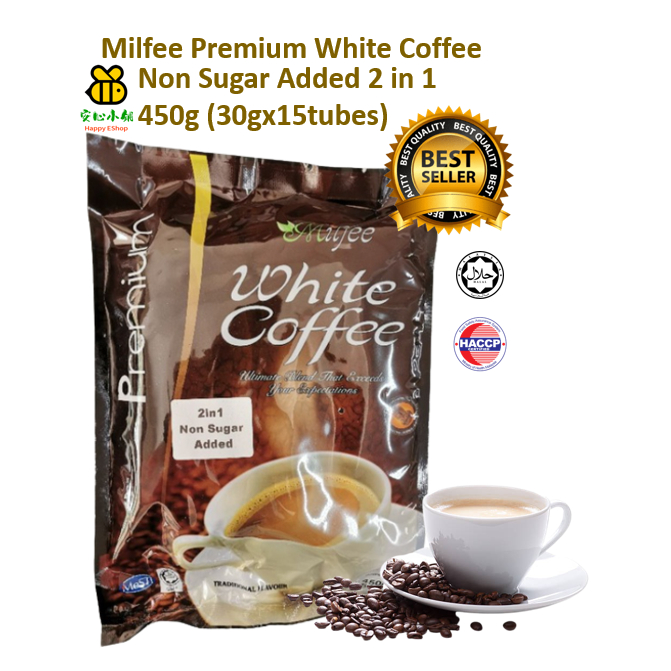 2 Packs Milfee Premium White Coffee Non Sugar Added 2 in 1 450g (15sacx30g) Halal Ready Stock 麦 ...