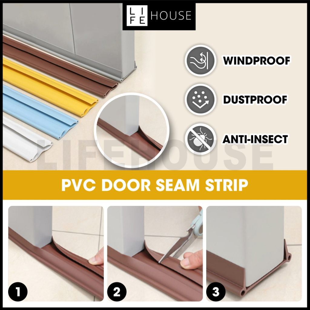 96cm PVC Soundproof Door Seam Strip Dust Blocker Inserted Sealing Gap ...