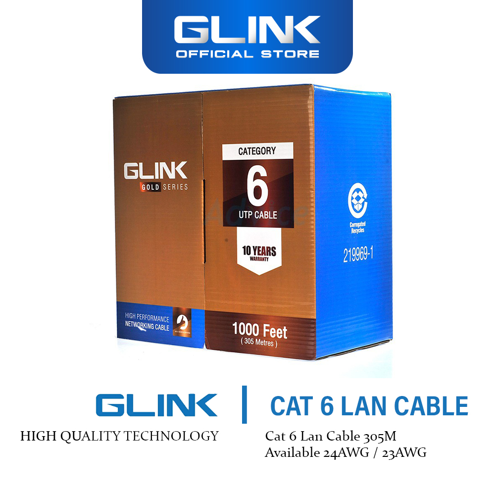 Glink UTP Cat 6 Lan Cable with 24AWG / 23AWG 305 Meter Network Cable ...