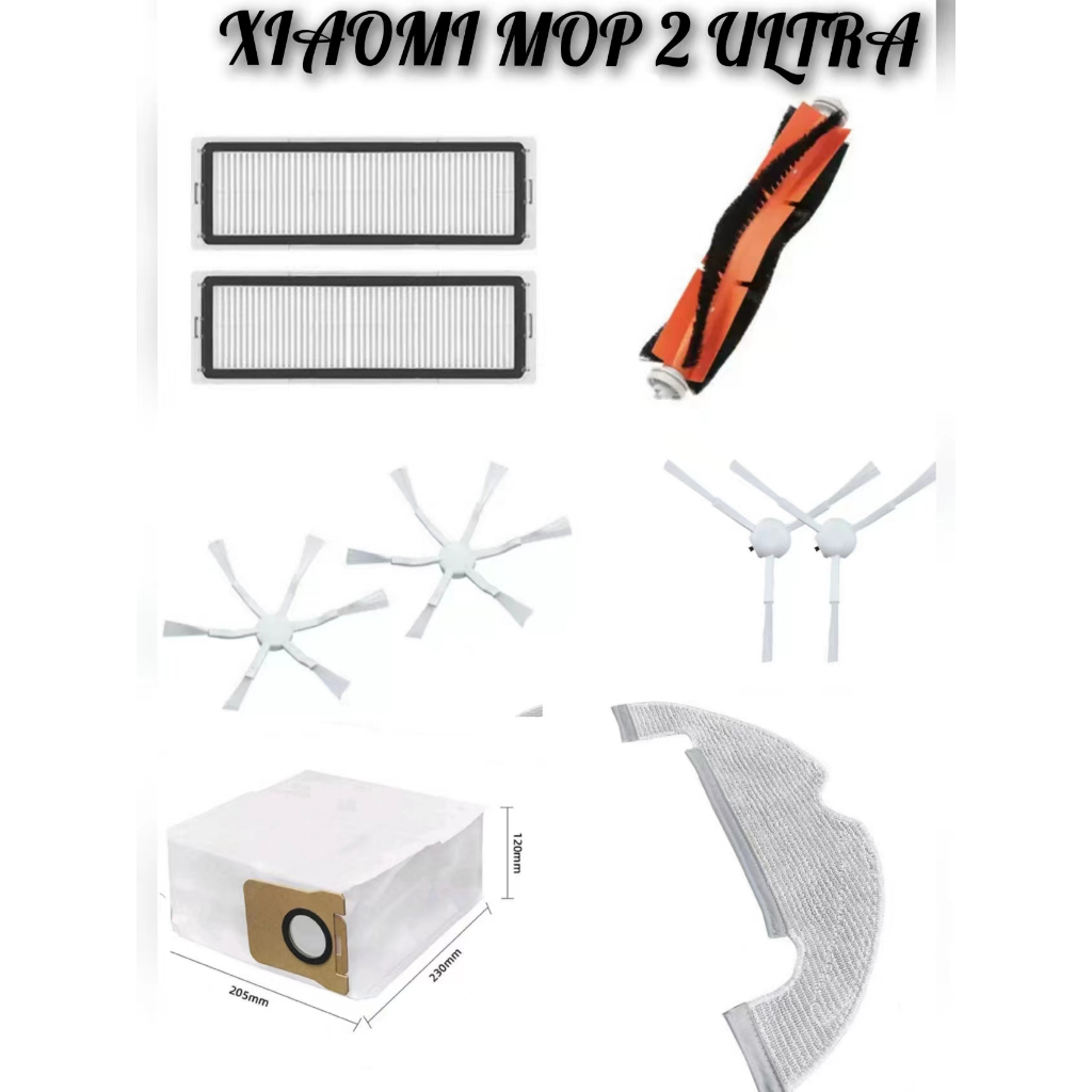 Xiaomi Mop 2 Ultra STYTJ05ZHM Accessories Main Brush Side Brush Hepa ...