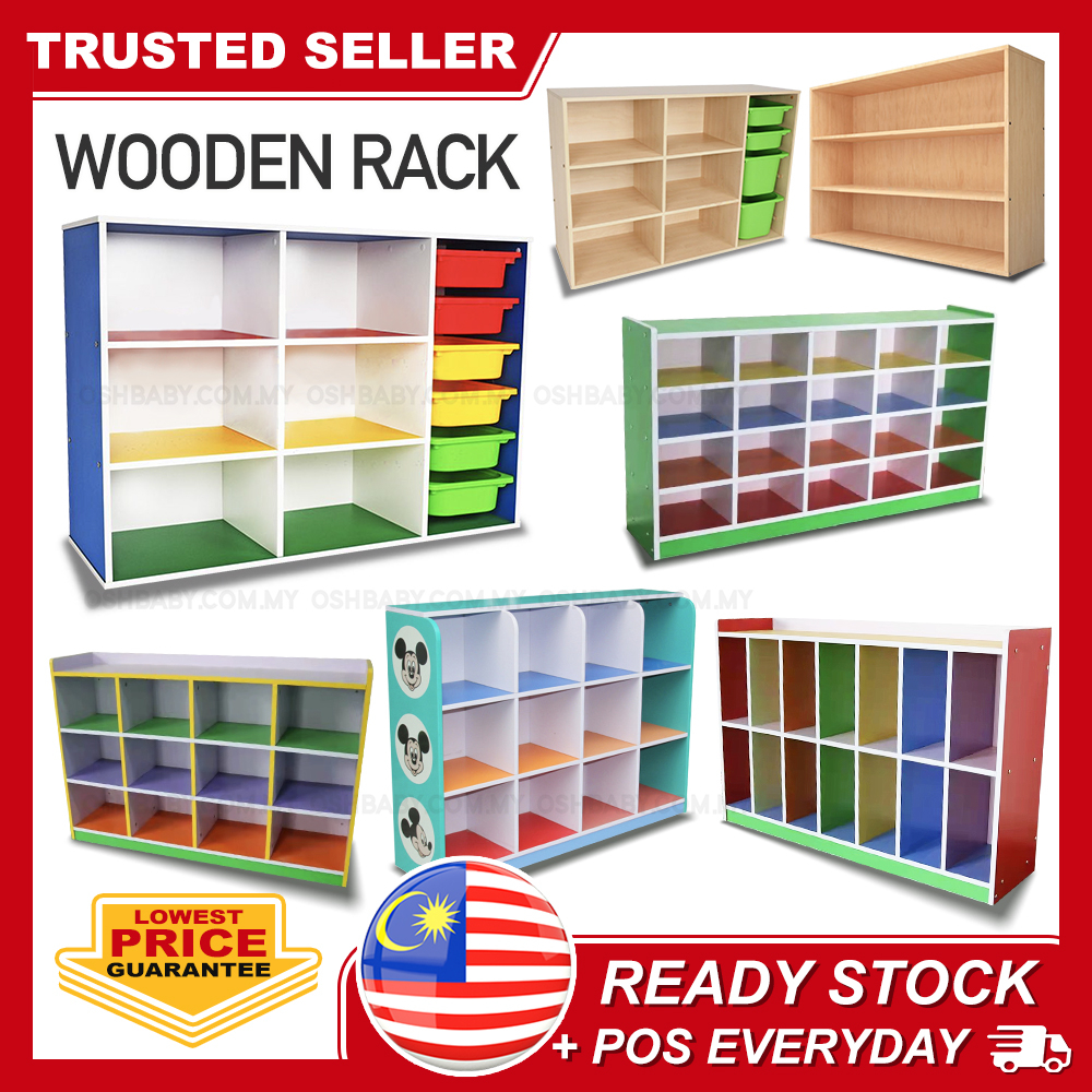 Cabinet WOODEN RACK 12/14/20 grid toys rack shoe rack book rack ...