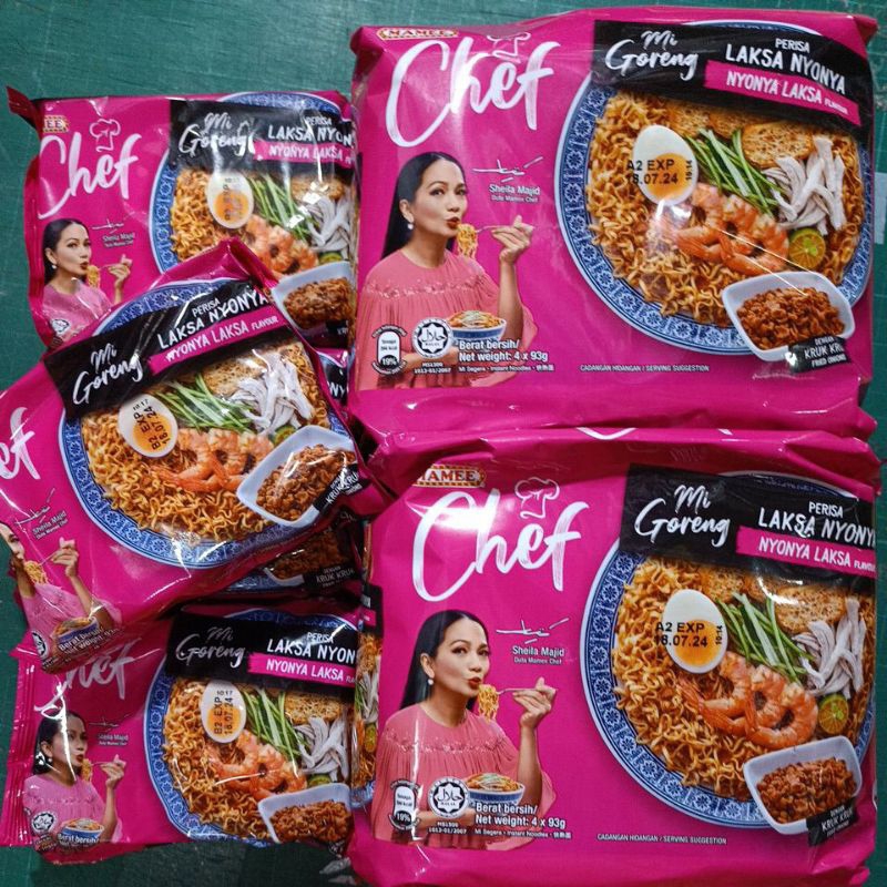 Mamee Chef Laksa Kari, Laksa Sarawak, Lontong, TomYam Thai 93g | Shopee ...