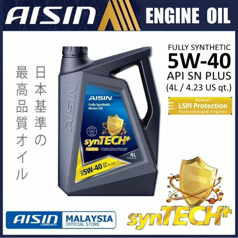 AISIN 5W-40 SN PLUS FULLY SYNTHETIC ENGINE OIL 4 LIT | Shopee Malaysia