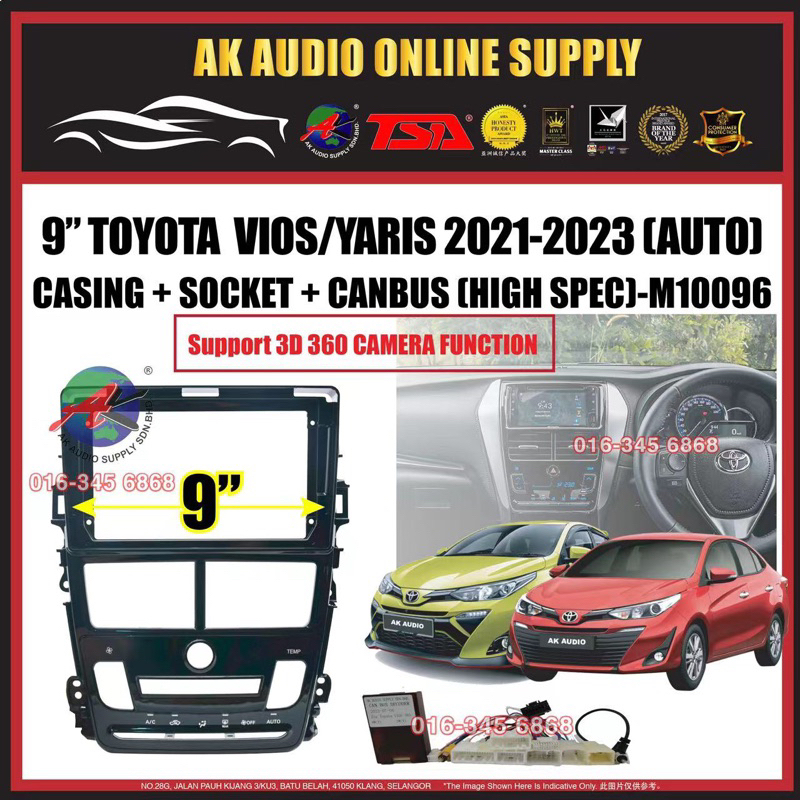 Toyota Vios / Yaris 2021 - 2023 ( Support 3D 360 Camera AUTO A/C ...