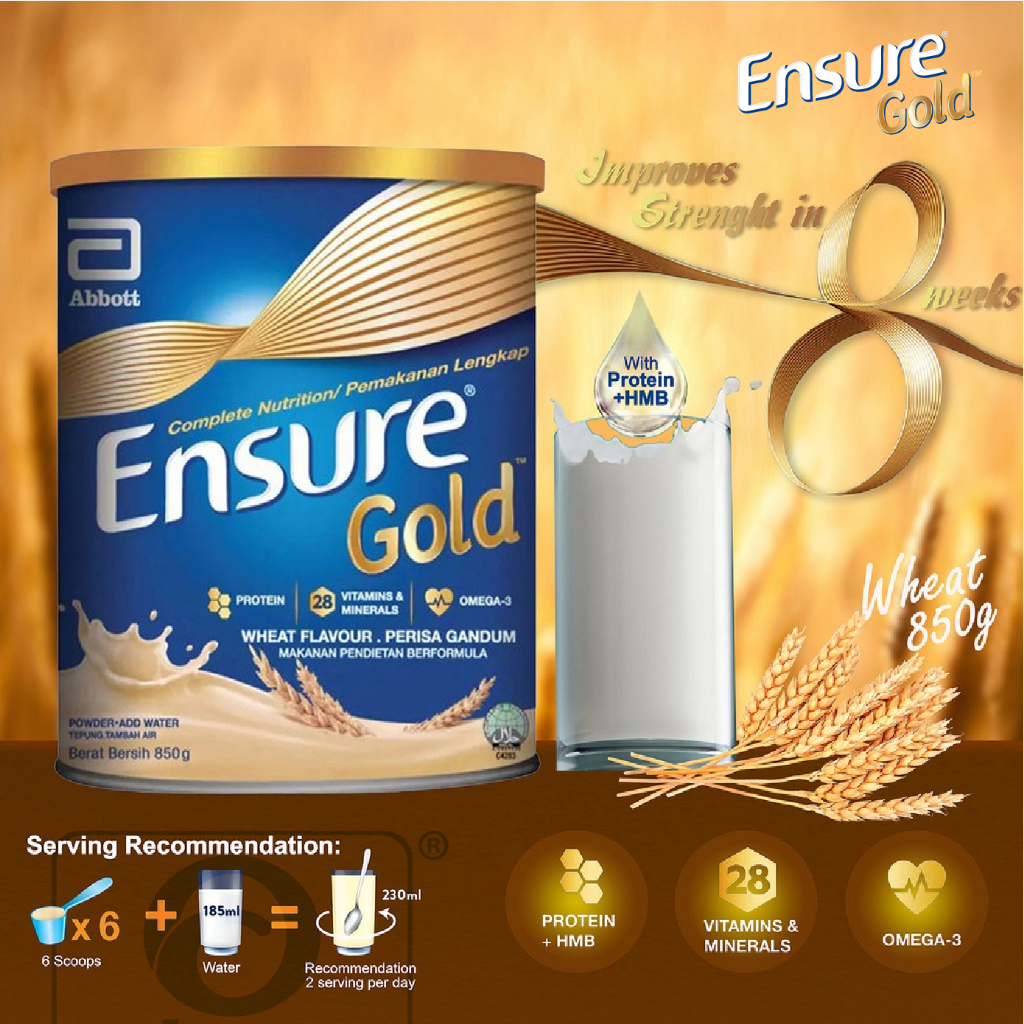 Abbott Ensure Gold Wheat 850GM(exp 01/25)can claim voucher RM10 (For ...