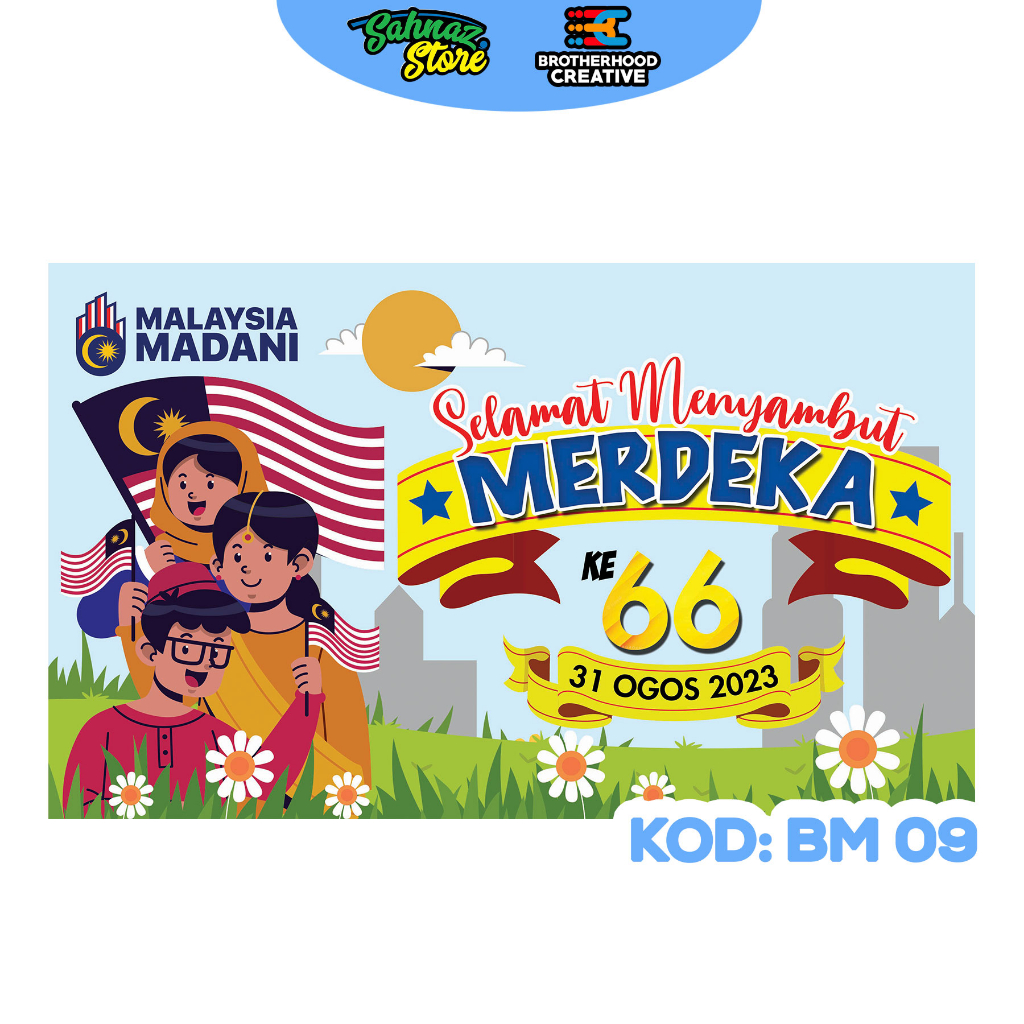 Banner merdeka malaysia madani 2023 - 66tahun merdeka | Shopee Malaysia