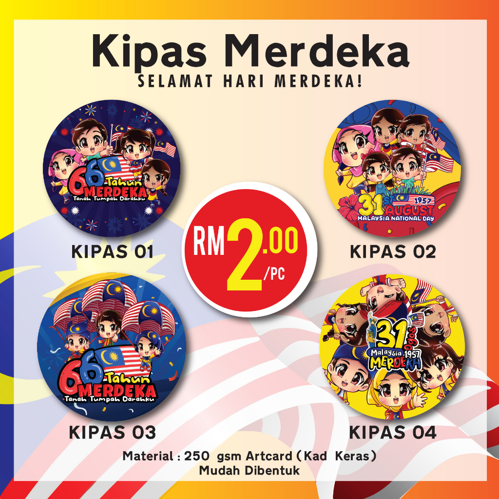 READY STOCK Kipas Hari Merdeka Malaysia Bendera Malaysia Merdeka ...