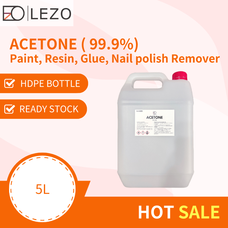 ACETONE 99.9% ( Paint, Resin, Glue, Nail polish Remover ) 5 Litre READY STOCK & FAST DELIVERY ...