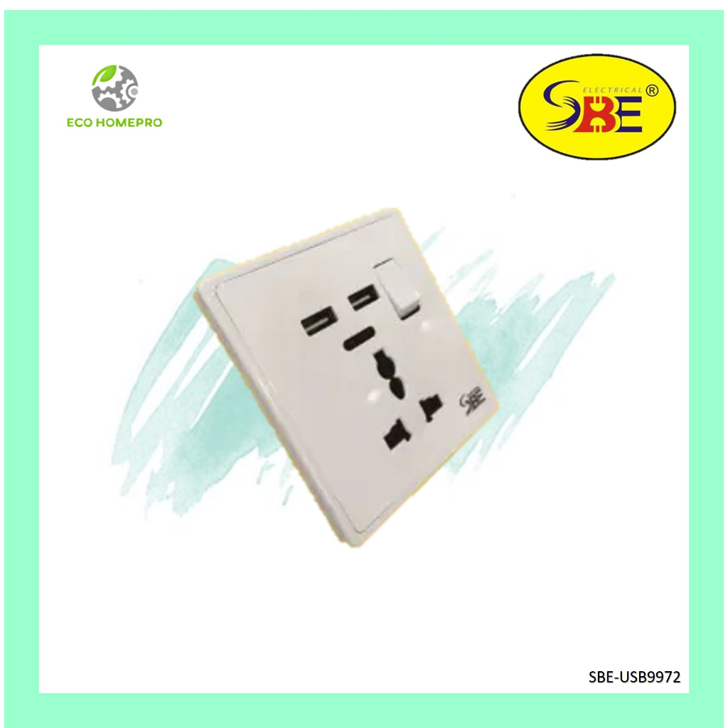 SBE 13A Multi Switch Socket With 2usb SBE-USB9972(NEON) | Shopee Malaysia
