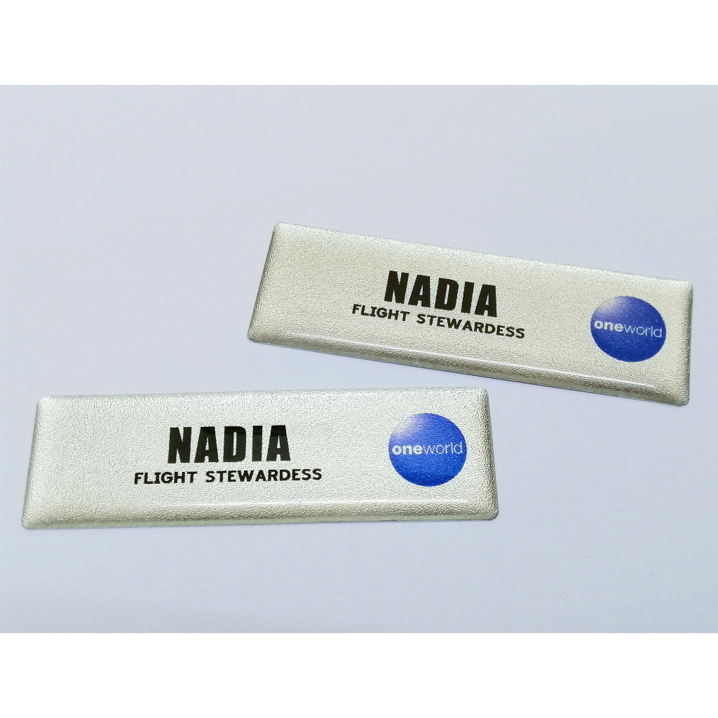 [CUSTOM MADE] NAME TAG EPOXY - METAL Plate (Saiz: 70x20mm / 75x25mm ...