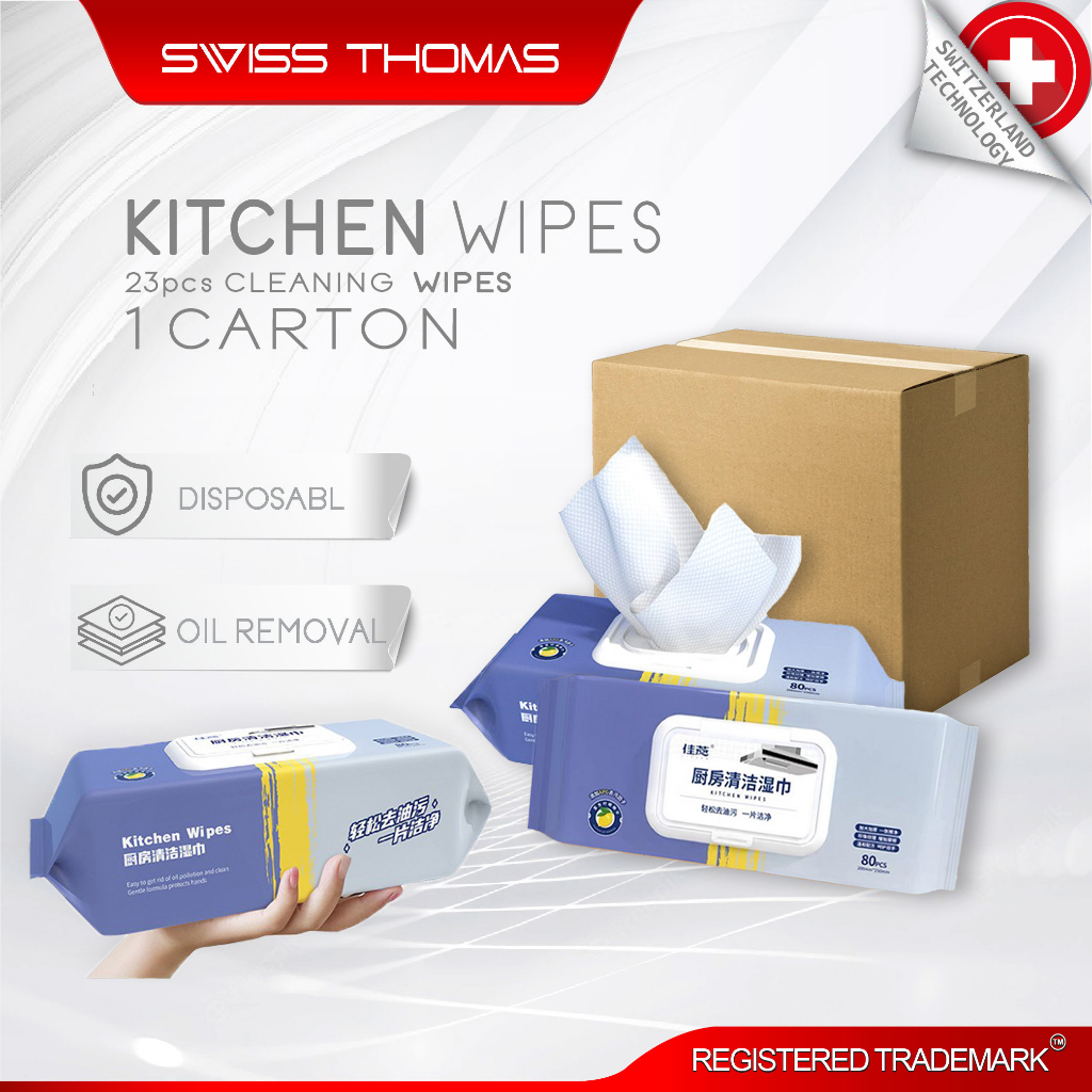 Swiss Thomas 1 Carton 23packs Kitchen Cleaning Wipes StrongKitchen ...
