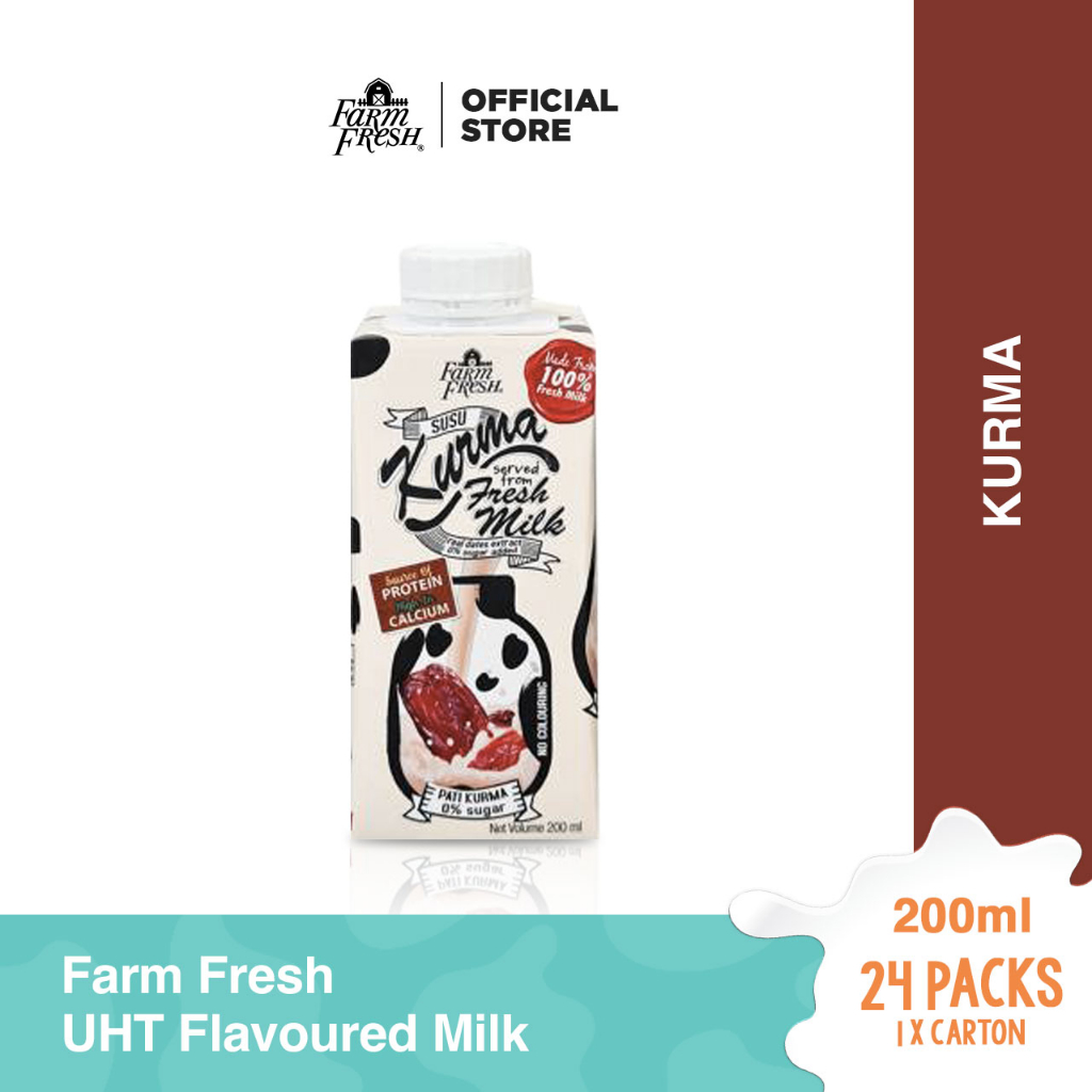 Farm Fresh UHT Kurma Milk 200ml x 24 Packs | Shopee Malaysia