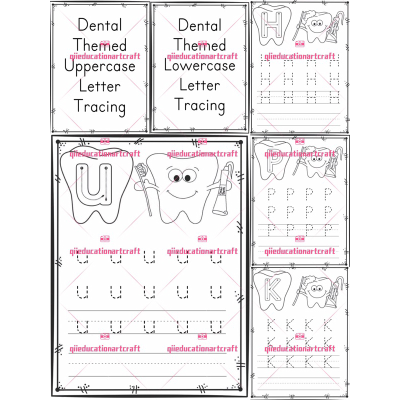 Dental Themed Letter Tracing uppercase&lowercase PDF softcopy | Shopee ...