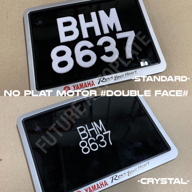 Nombor Plat Motor 2 Muka / DOUBLE FACE / 2 SIDES DENGAN COVER/ FRAME ...