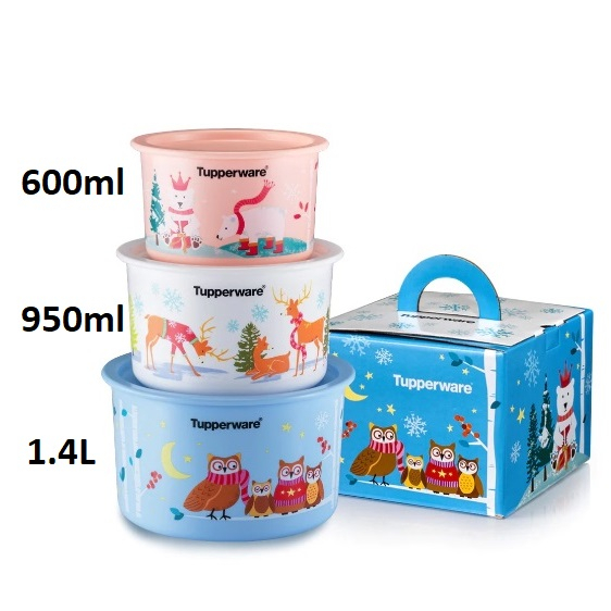 Tupperware Christmas One Touch Winter Wonder Collection Set/ OT Fresh ...